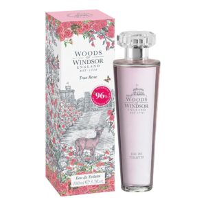 woods of windsor true rose eau de toilette, floral womens perfume with notes of violet leaf and rose otto, rose perfume for women, true rose scent 100ml