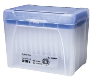 sartorius 791002 polypropylene optifit pipette tip, refill pack, non sterile, blue, 10-1000µl volume range, 71.5mm length (case of 960)