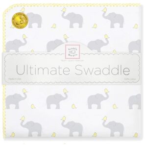 swaddledesigns large receiving blanket, ultimate swaddle for baby boys, girls, softest us cotton flannel, best shower gift, made in usa, pastel blue paisley (mom's choice award winner)