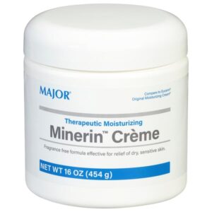 major therapeutic moisturizing minerin créme - body cream moisturizer for dry skin - fragrance-free - 16 oz.