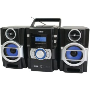 naxa npb429 portable cd/mp3 player with pll fm radio, detachable speakers & remote