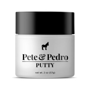 pete & pedro hair putty - strong hold, matte finish, low shine hair clay for men, ideal for hairstyling & grooming medium, messy, & shorter hairstyles | water soluble, as seen on shark tank, 2 oz.