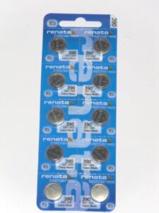 new renata 10 pcs/ 1 card silver oxide battery sr1130s, 390