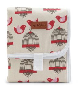 apple & bee organic cotton changing mat - finch