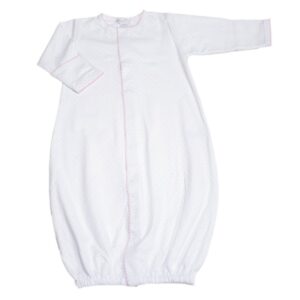 kissy kissy - new kissy dots converter gown - white with pink -newborn