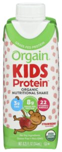 orgain organic healthy kids strawberry nutritional shake, 8.25 fluid ounce - 12 per case.