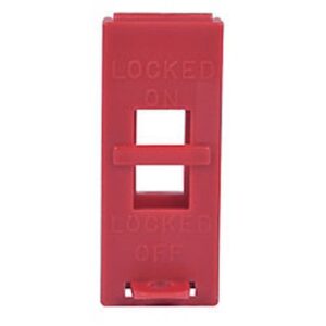 zing green products 6064 usa made recycled plastic wall switch lock out, 3.5 x 1.5 x 0.25 inch,red