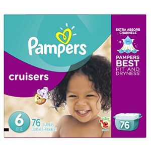 pampers cruisers disposable diapers size 6, 76 count