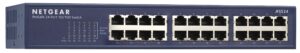 netgear 24-port fast ethernet 10/100 unmanaged switch (jfs524) - desktop/rackmount, and prosafe limited lifetime protection