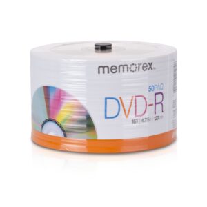 memorex 32020031749 dvd-r 16x eco spindle base discs, 50 pack