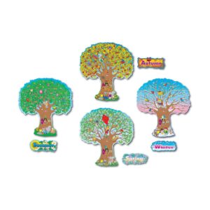 carson dellosa – four seasons trees bulletin board set, classroom décor, 12 pieces