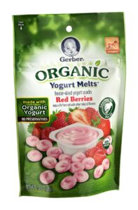 gerber organic yogurt melts, red berries, 1 oz