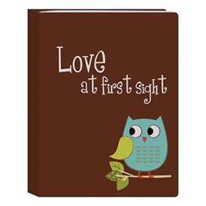 pioneer photo albums i-46b/ob 36-pocket baby owl designer photo album, blue, brown