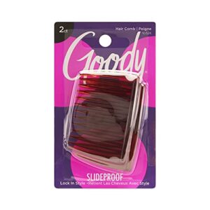 goody side hair combs for all hair types, 2-pack - mock tortoise - pain-free accessories for all-day wear & ideal for fine, medium & long hair - secure and comfortable hold