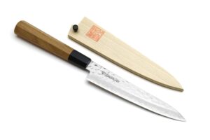 yoshihiro 46 layers vg10 hammered damascus petty japanese utility knife ambrosia handle (6''(150mm))