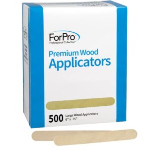 forpro professional collection premium wood applicators, non-sterile, hair removal waxing sticks, large, 6" l x .75" w, 6 inch, 500 count (pack of 1)