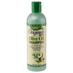 originals by africa's best olive oil shampoo, formulated with extra virgin olive oil, moisturizes, stimulates thinning hair, revitalizes dry, itchy scalp, 12 oz