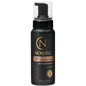 norvell sunless self tanner mousse with bronzer - instant natural looking bronzing glow, 8 fl.oz.