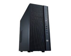 cooler master n400 - mid tower computer case with atx motherboard support, multiple 240mm radiator support, and ventilated front panel