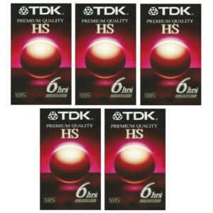 tdk premium quality hs 6hrs t-120 vhs 5pk