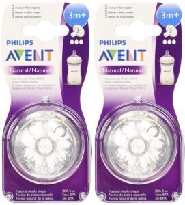 philips avent natural nipple medium flow - 4 pack