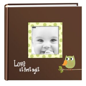 pioneer photo albums ev-246fb/og 200-pocket baby owl printed designer frame cover photo album, green 4 x 6 inch