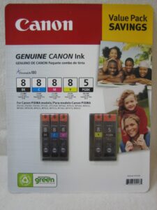 canon ink value pack: pgi-5 black; cli-i8 black cyan magenta yellow