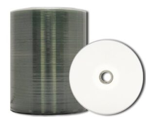 mediapro blank cd - professional grade white inkjet hub printable cd-r - 100 pack