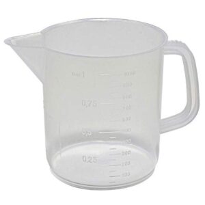 dynalon kartell 326495-1000 polypropylene low form beaker with handle, 1000ml capacity (case of 24)