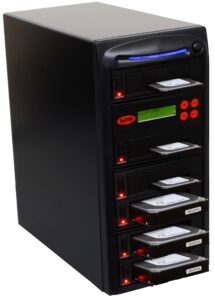 systor 1:5 hdd/ssd hard drive duplicator - 5.4gb/min - standalone copier & eraser/sanitizer for multiple sata 3.5 disk & 2.5 solid state drives - copy speeds of up to 90mb/sec (sys105hs-dp)