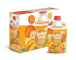 happytot organics super foods stage 4, pears, bananas, sweet potatoes, pumpkin + super chia, 4.22 ounce pouch (pack of 16)