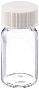 jg finneran 9-088-3 clear borosilicate glass precleaned and certified voa vial with white polypropylene solid top closure and ptfe lined, 24-400mm cap size, 20ml capacity (pack of 100)