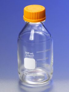 corning pyrex 1395-150 media storage bottle with screw cap, non-sterile, 150ml capacity (case of 10)