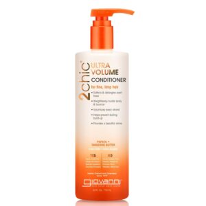 giovanni 2chic ultra-volume conditioner - daily volumizing formula with papaya & tangerine butter, promotes weightless control for fine limp thin hair, no parabens, color safe - 24 oz