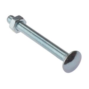 carriage bolt & nut zp m6 x 100mm bag 10