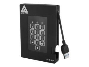 apricorn 1tb aegis padlock fortress fips 140-2 level 2 validated 256-bit encrypted usb 3.0 hard drive with pin access (a25-3pl256-1000f)