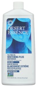 desert essence mouthwash, tea tree whitening mint, 16 fluid ounce