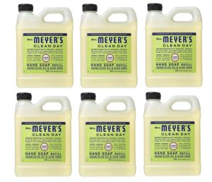 earth friendly, mrs. meyers liquid hand soap refill 33 oz lemon verbena scent - pack of 6