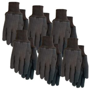 midwest gloves & gear 3203p06-l-az-6 midwest gloves and gear men's jersey work glove, brown, large