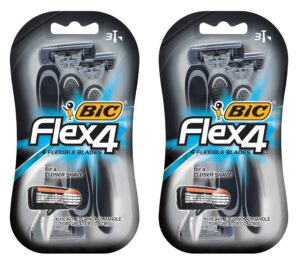 bic bic flex 4 disposable shavers, 3 each (pack of 2)