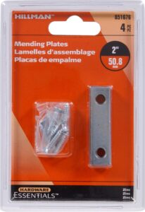 hardware essentials 851676 mending plates zinc 2" x 1/2" - 4 pack