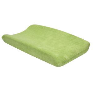 trend lab coral fleece changing pad cover, sage green