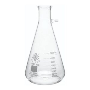 united scientific™ fg5340-5000 laboratory grade borosilicate glass heavy wall filtering flask, bolt neck with tubulation, 5000ml (5l) capacity