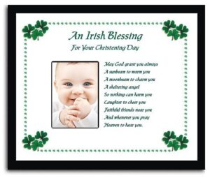 poetry gifts irish christening for baby boy or girl, 8x10 inch frame, add photo