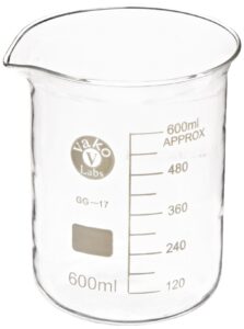 ajax scientific borosilicate glass graduated beaker, 600ml