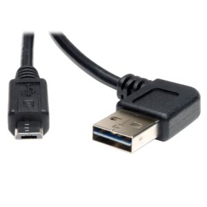 tripp lite universal reversible usb 2.0 hi-speed cable (reversible right / left angle a to micro-b m/m) 3-ft.(ur050-003-ra)