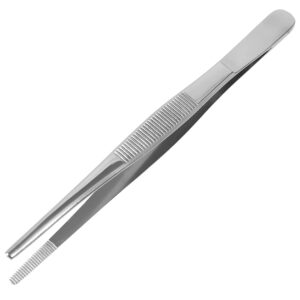 mabis surgical tweezers and dressing forceps, 5.5 inches long, serrated, stainless steel