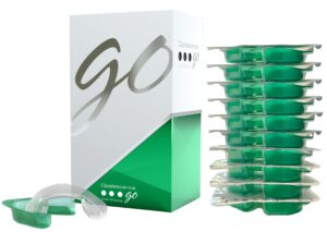 opalescence go 15- prefilled teeth whitening trays - 15% hydrogen peroxide - (10 treatments) made by ultradent products. teeth whitening kit -mint - 5194-1