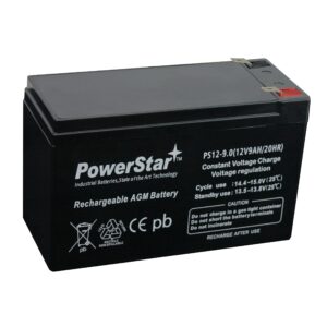 powerstar battery compatible with apc back-ups es 550va replacement battery- 9ah high rate -3yr warranty