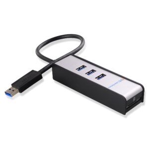 cable matters 3-port superspeed usb 3.0 hub with sd card reader in black